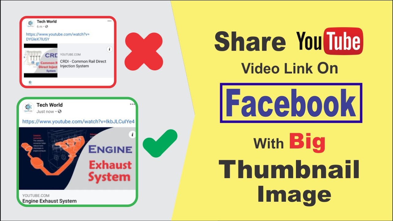 How to share Youtube video on Facebook with large image thumbnail ...