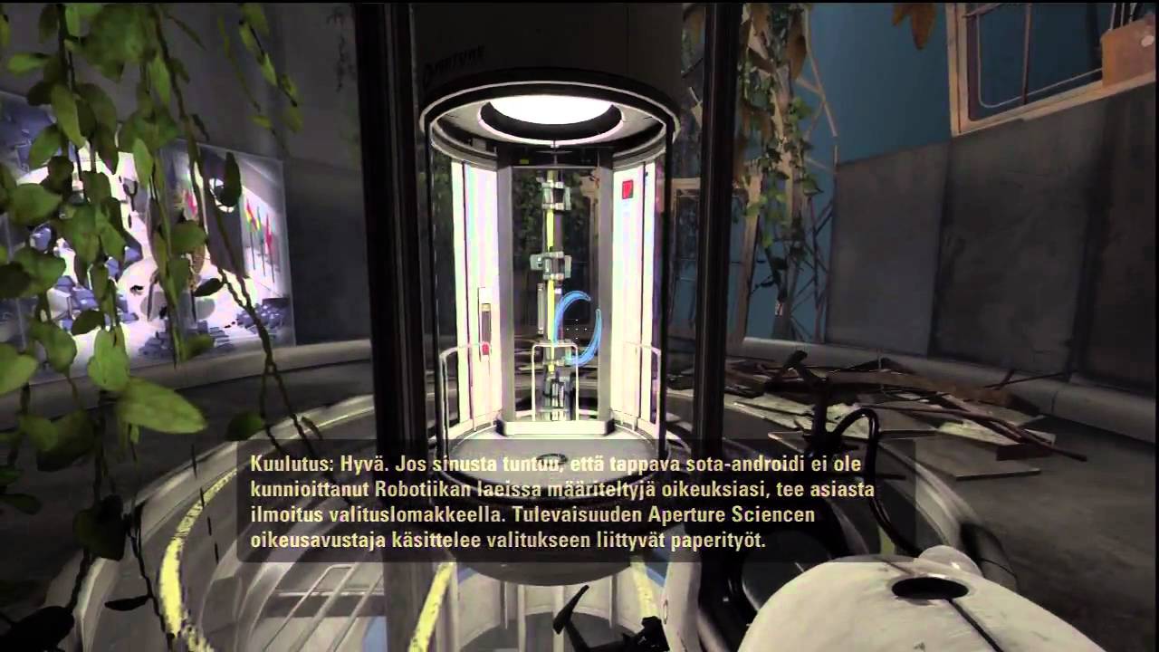 Portal 2 playthrough with finnish subtitles part 2 "The blue portal ...