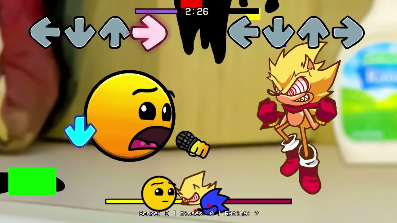 FNF NEW Geometry Dash 2.3 VS SONIC All Phases Sings Sliced Pibby | Fire ...