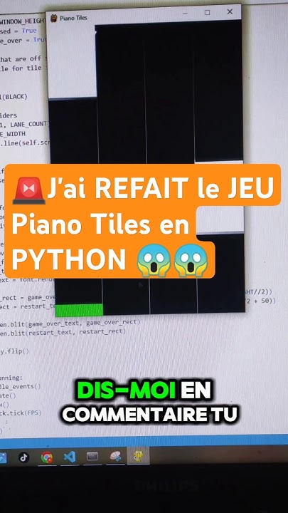 🚨J'ai REFAIT le Jeu Piano Tiles en Python 😱😱 | Apprendre Python #pythonprogramming #python - YouTube