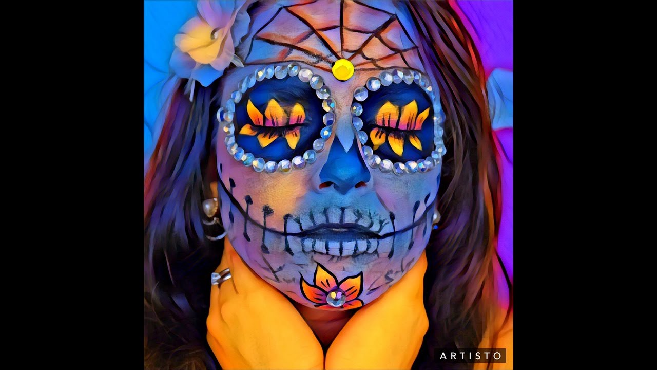 Halloween makeup tutorial La Catrina | Sugar Skull | Day of the Dead ...