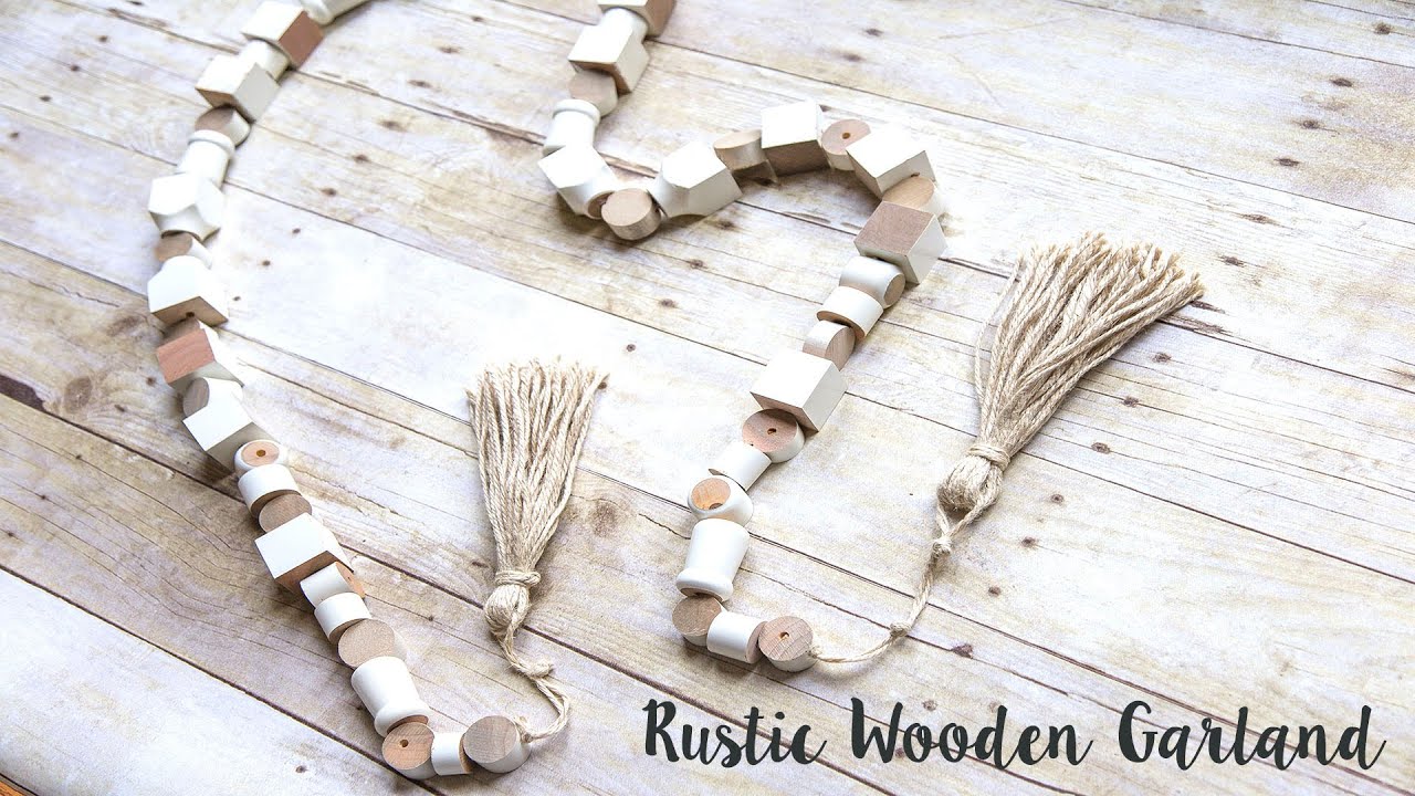 DIY - Rustic Wooden Garland - YouTube