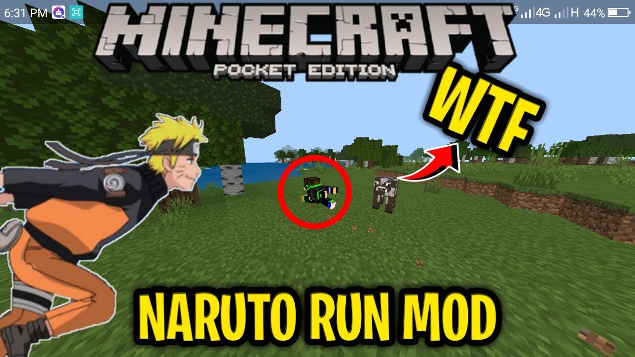 How to run like naruto in Minecraft pe - YouTube