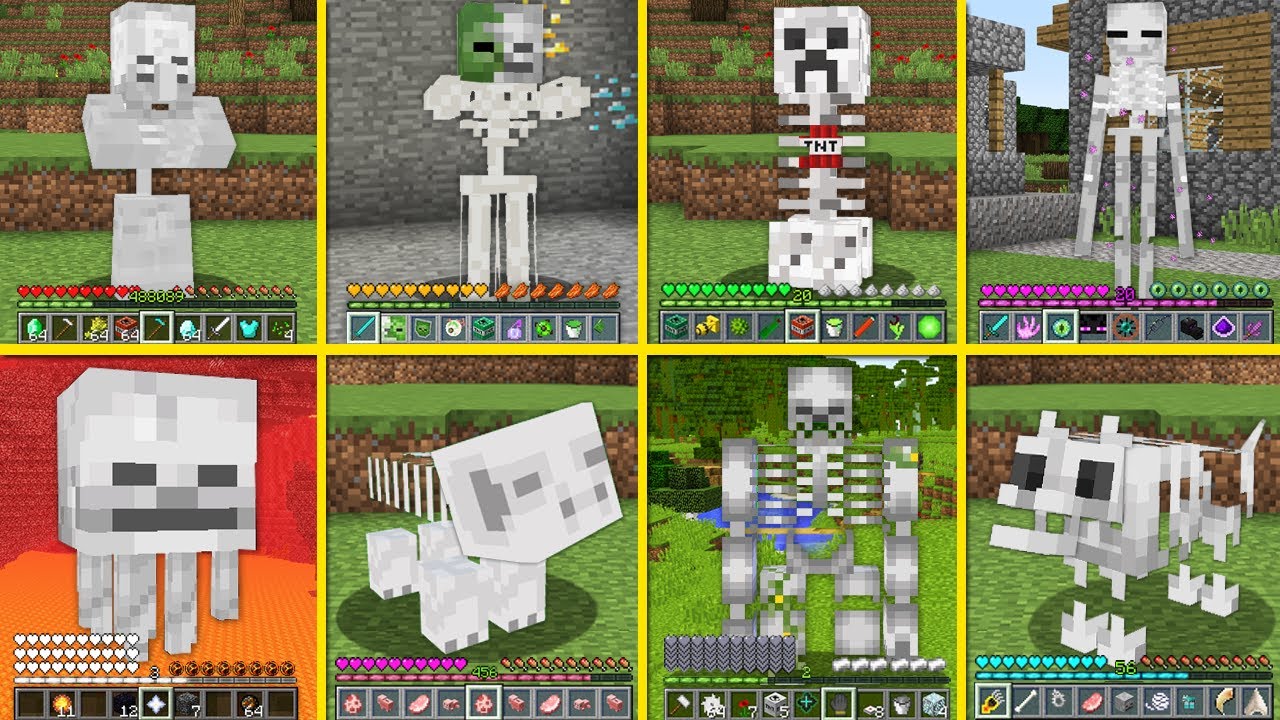 Minecraft ALL CLASSIC MOBS BECAME SKELETON !!! What Mob is the best ...