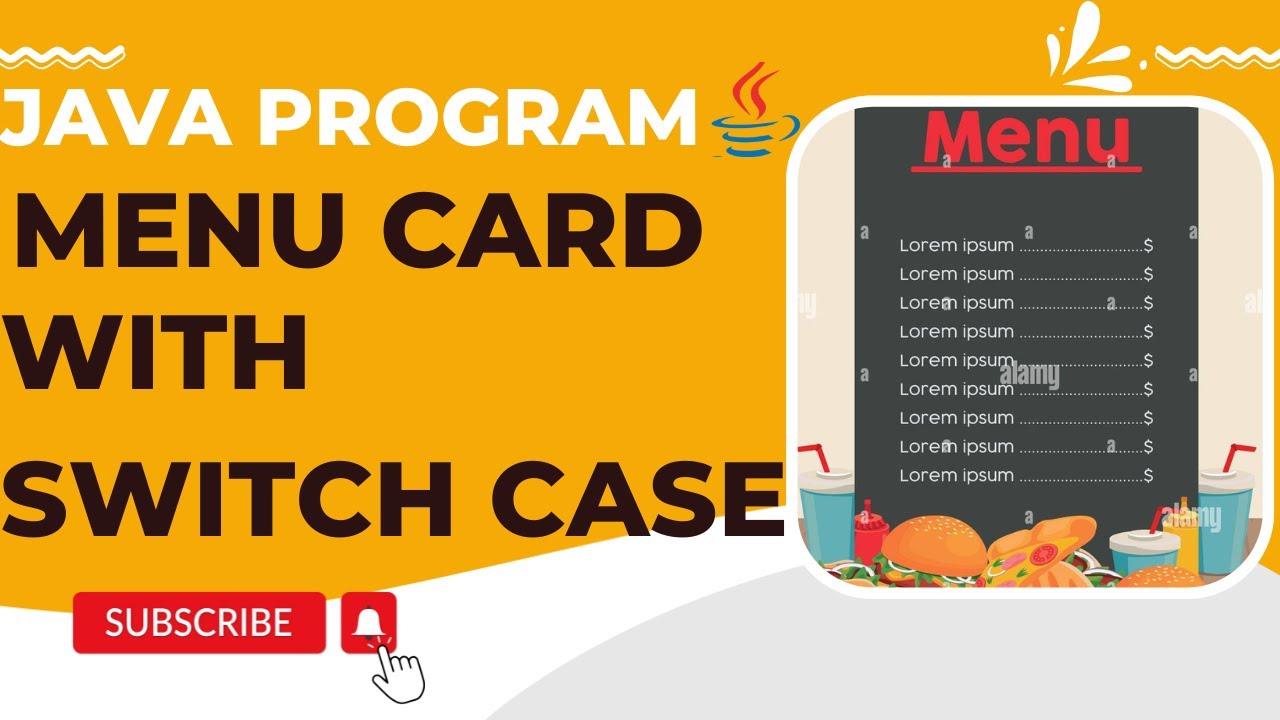 Menu Card with java || menu card with switch case || switch case use in ...