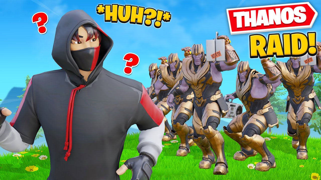 I RAIDED Streamers With a THANOS Army! (Fortnite) - YouTube