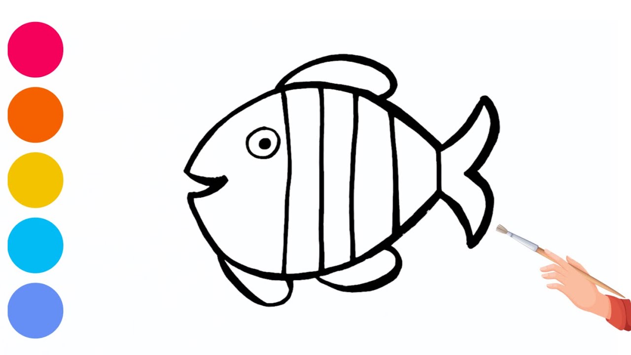 Rainbow Fish Drawing for Kids and Toddlers | Learn to draw and paint a ...