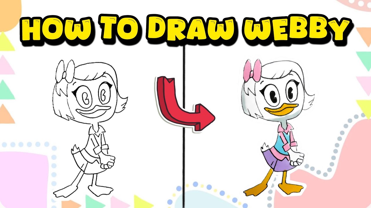 How to Draw Webby Vanderquack from DuckTales – Disney Drawing - YouTube