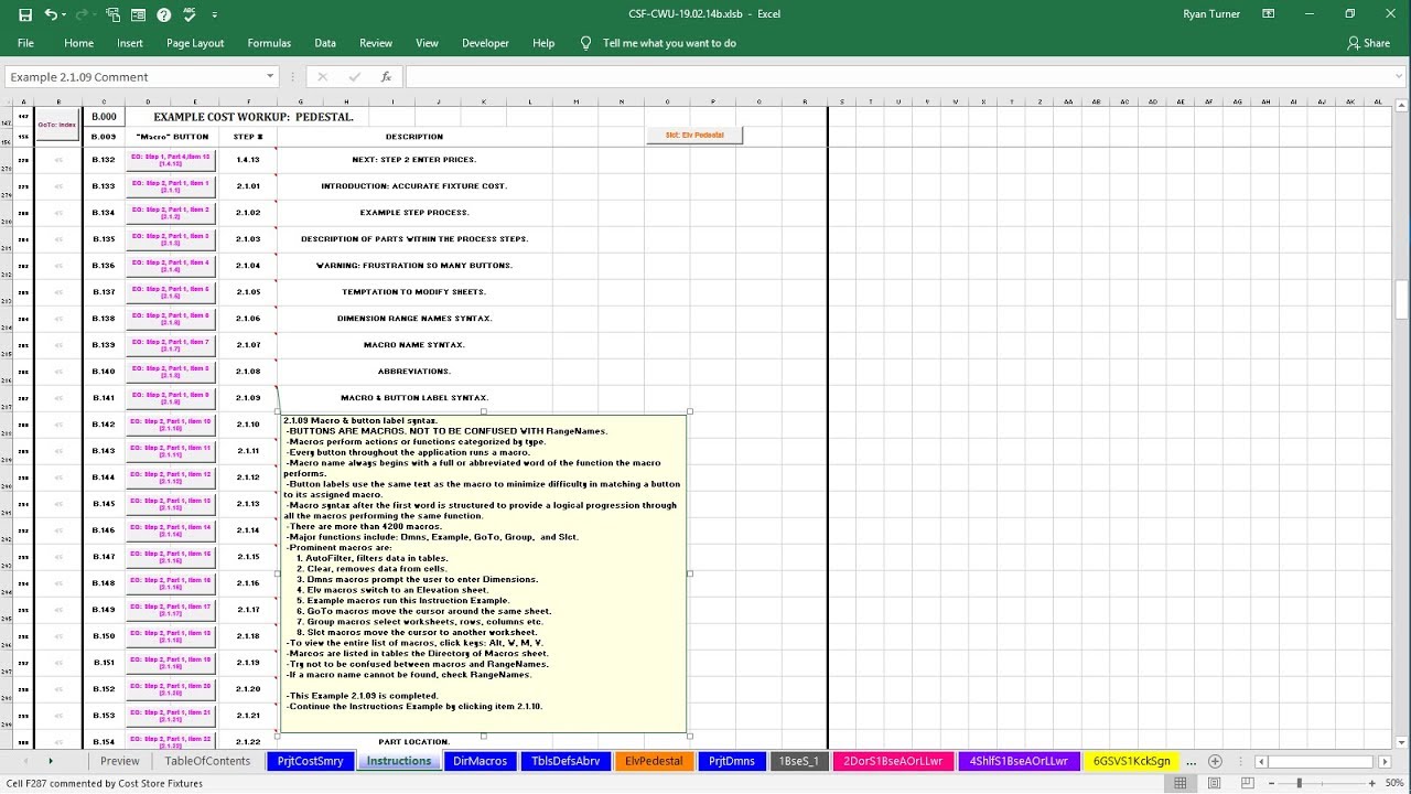 CSF Instructions Example: 2.1.09 Macro and button label syntax. - YouTube