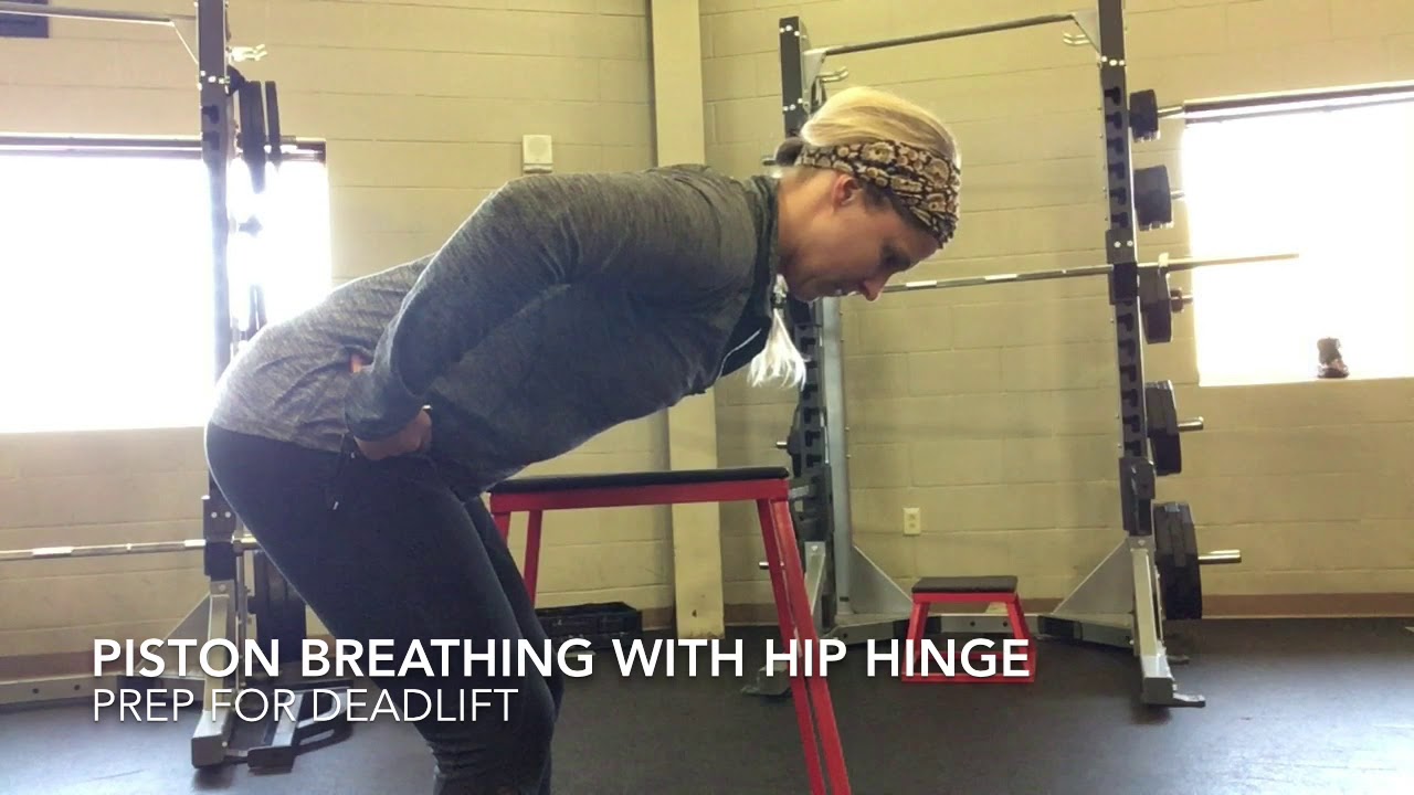 Hip hinge with piston breathing - YouTube