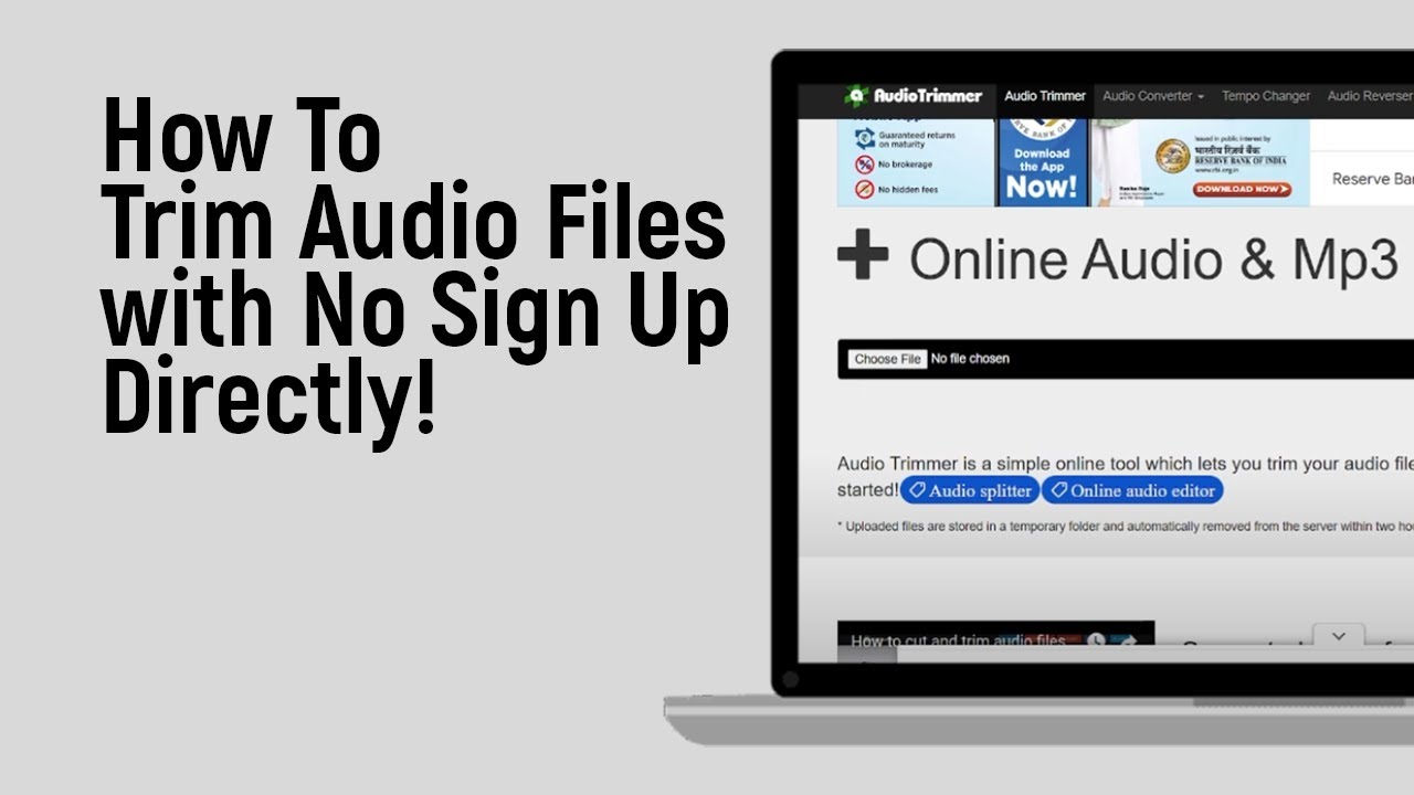 How to Trim Audio Files with No Sign Up Directly on your Browser [easy ...