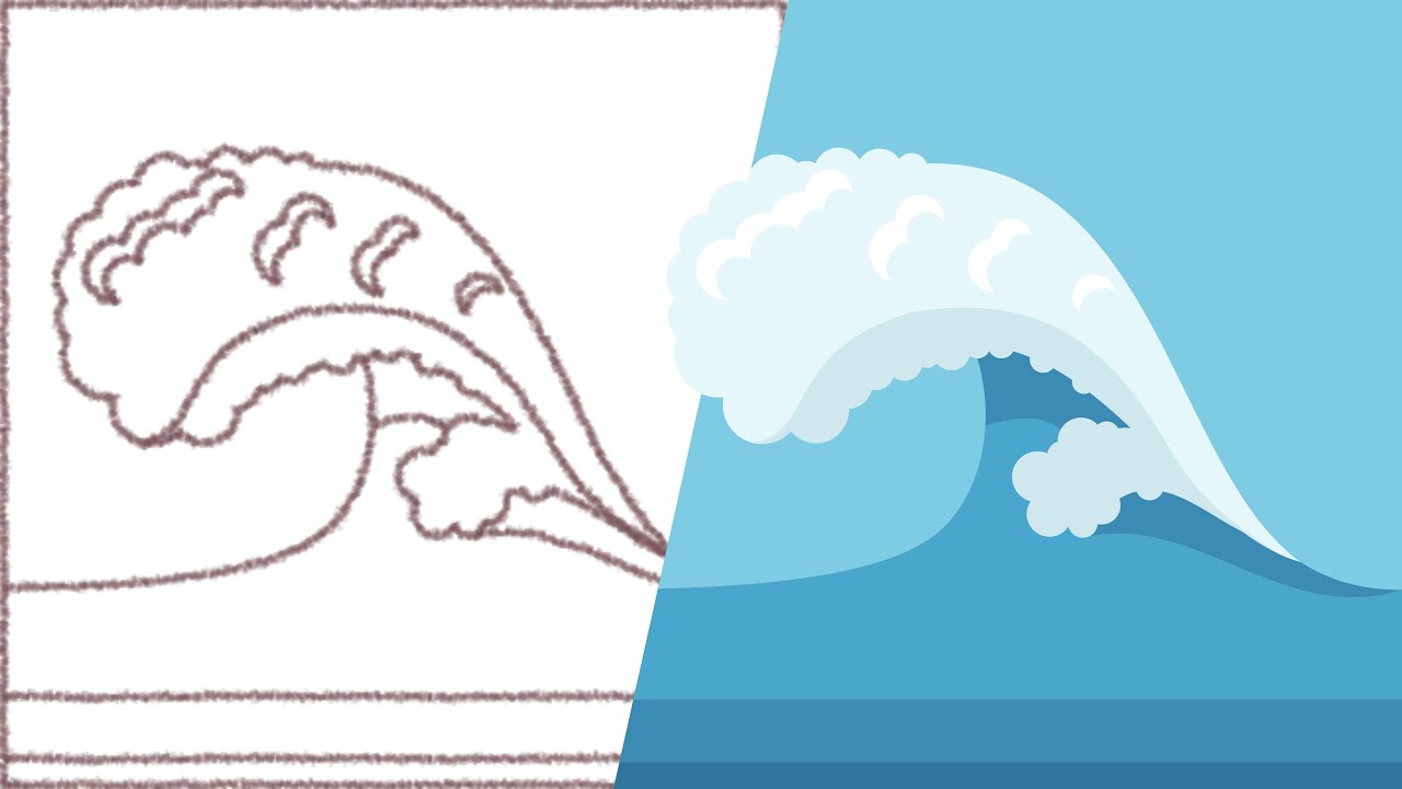 Create a Flat Design Splash Sea Wave with Inkscape - YouTube