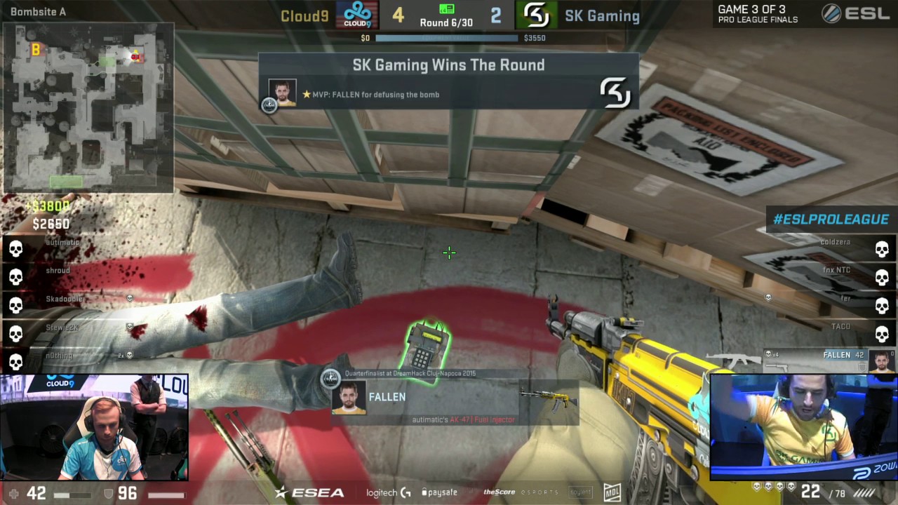 FALLEN INSANE CLUTCH!! (Cloud 9 vs. SK Gaming - Grand Finals - ESL Pro ...