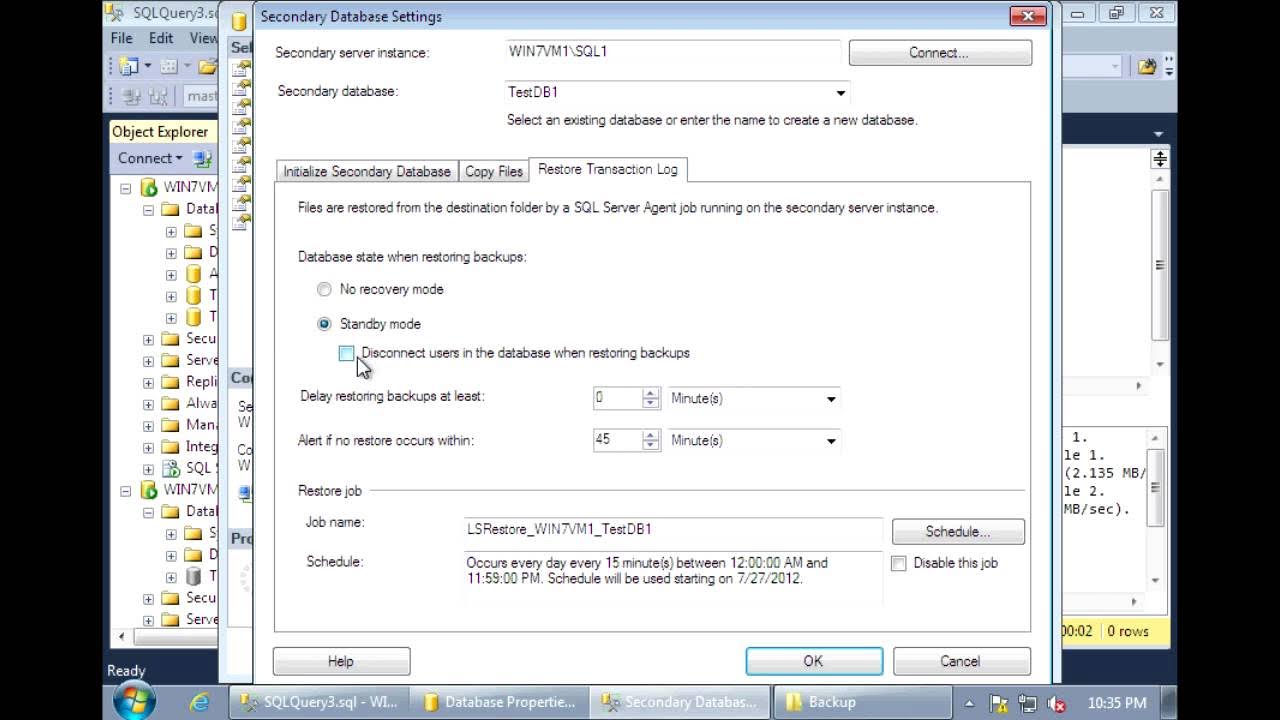 SQL Server 2012 - Log Shipping Configuration (Part 2 of 2) - YouTube