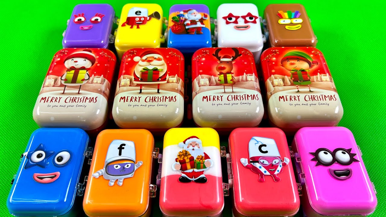 Numberblocks & Alphablocks - Mixing Rainbow Slime with Christmas Case ...