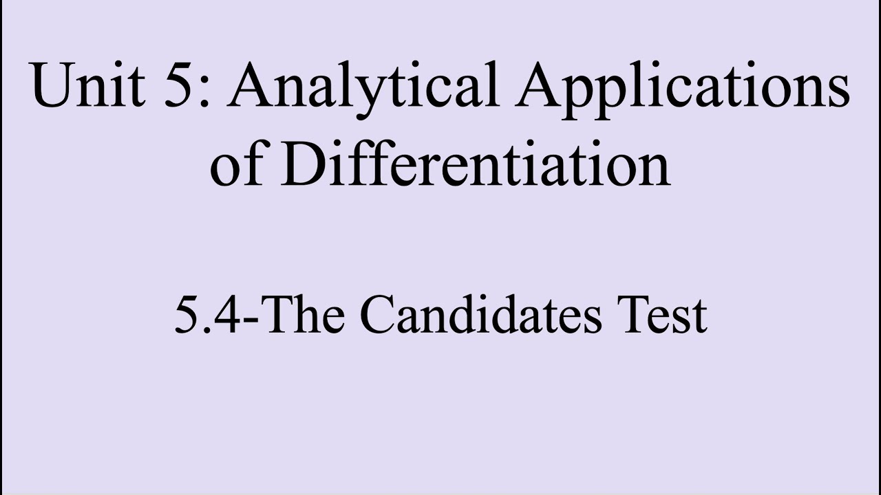 5.4-The Candidates Test - YouTube