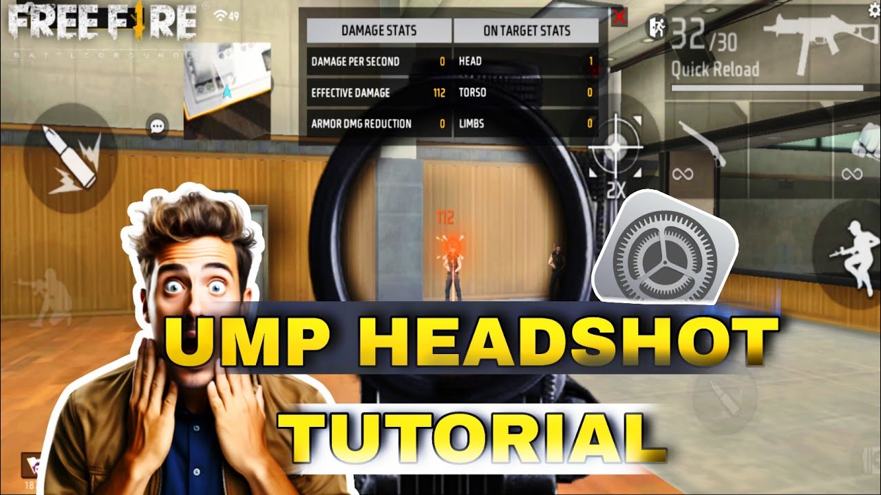 UMP RED HEADSHOT TUTORIAL 📈 ONLY HEADSHOT TUTORIAL 😱 IMPOSSIBLE HEADSHOT TRICK..ON MOBILE 🎯 ...