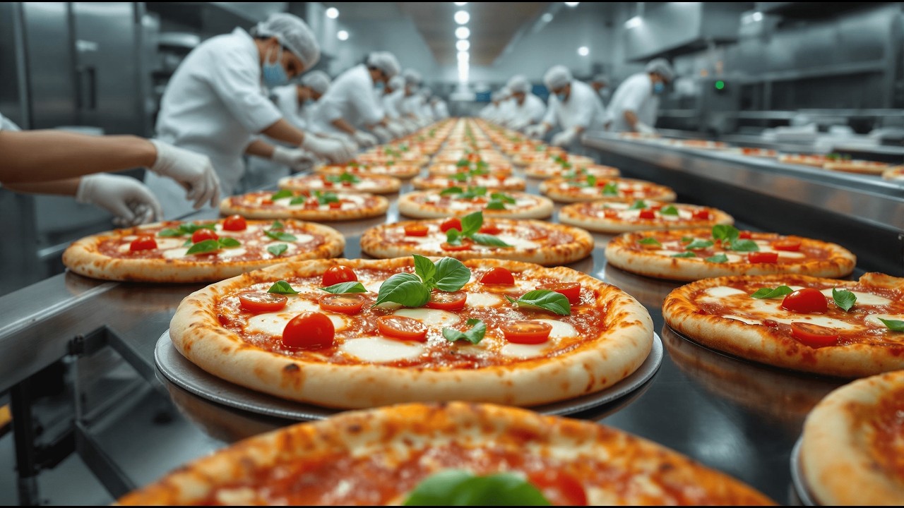 How Pizza Is Made Inside a Food Factory | Discover the Full Processing ...