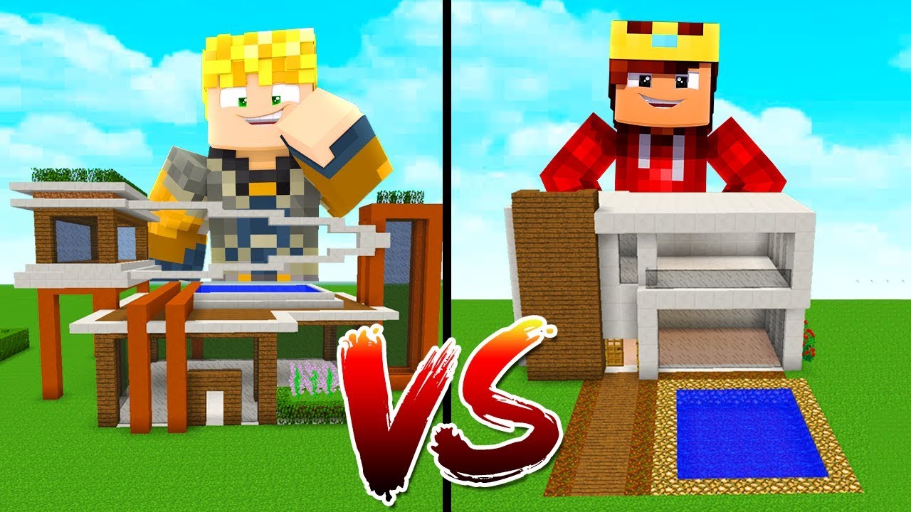 CASA MODERNA VS CASA MODERNA NO MINECRAFT - YouTube