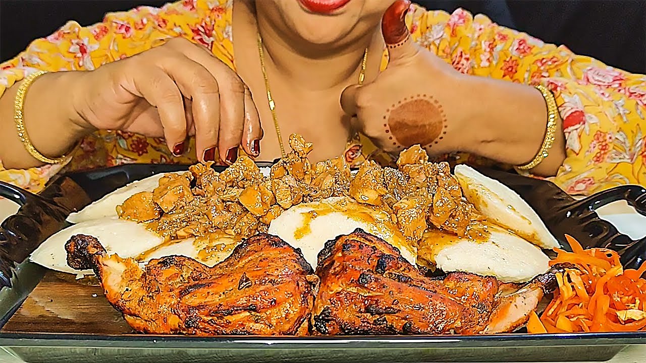 IDLI, CHICKEN CURRY, TANDOORI CHICKEN ASMR EATING SHOW || INDIAN ...