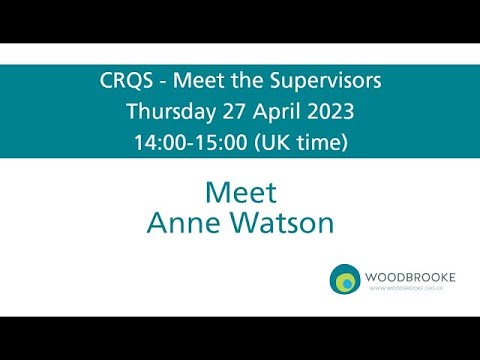 Meet the Supervisors: Anne Watson - YouTube