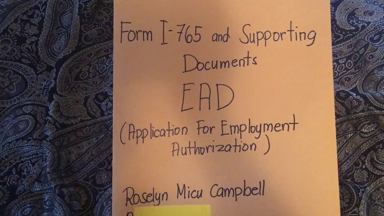 Requirements for Application for Employment Authorization (How to ...