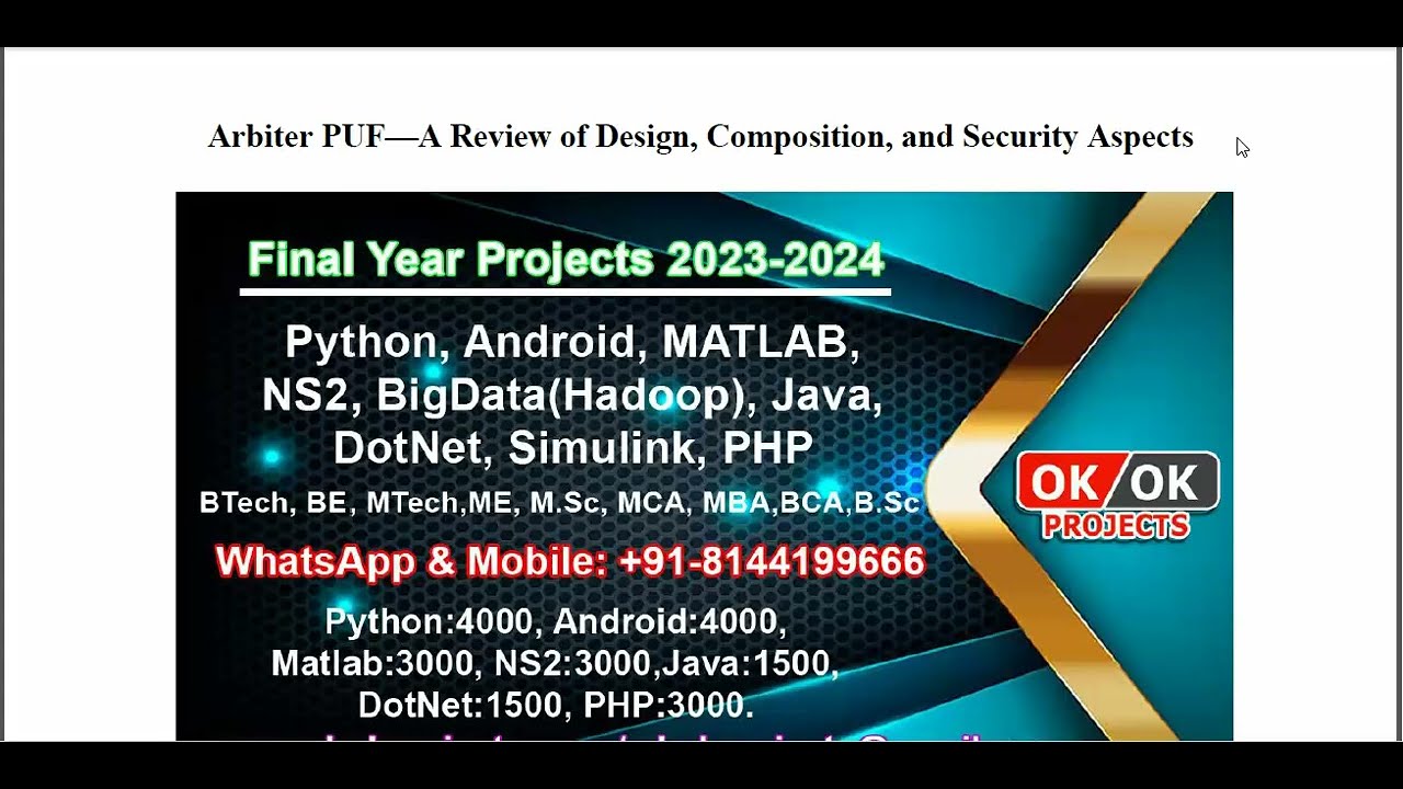 Arbiter PUF—A Review of Design, Composition, and Security Aspects - YouTube