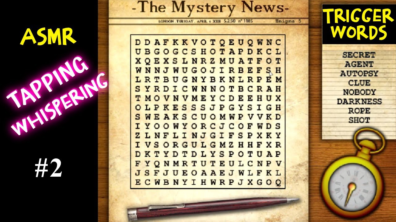 ASMR Word search game | Mystery word #2 | Tapping and Whispering ...