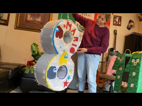 Piñata del número 8 decorada - YouTube
