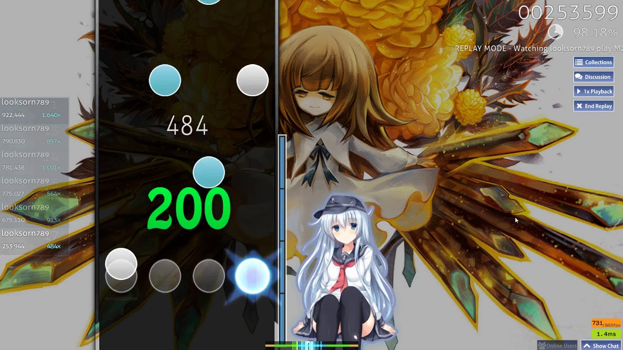 【Osu Mania!】 Deemo (M2U) - Marigold (feat. Guriri) 4*【4K Insane Lvl.12 ...