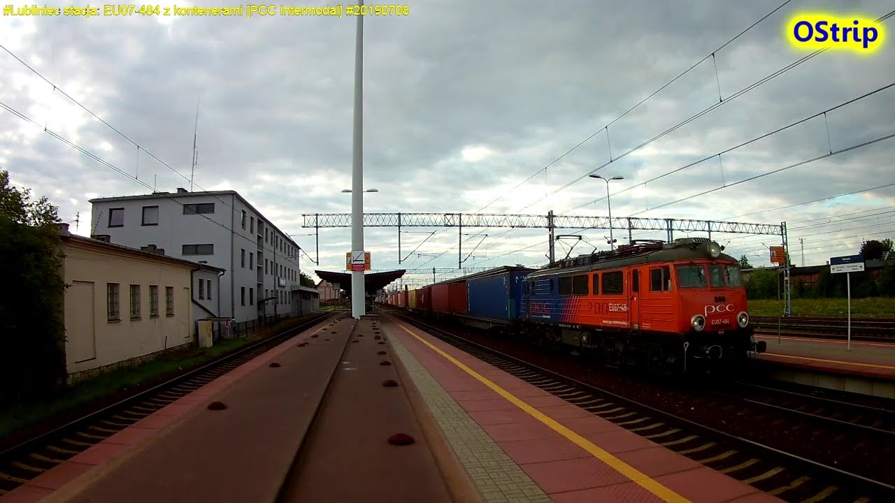 #Lubliniec stacja: EU07-484 z kontenerami [PCC Intermodal] #20190708 ...