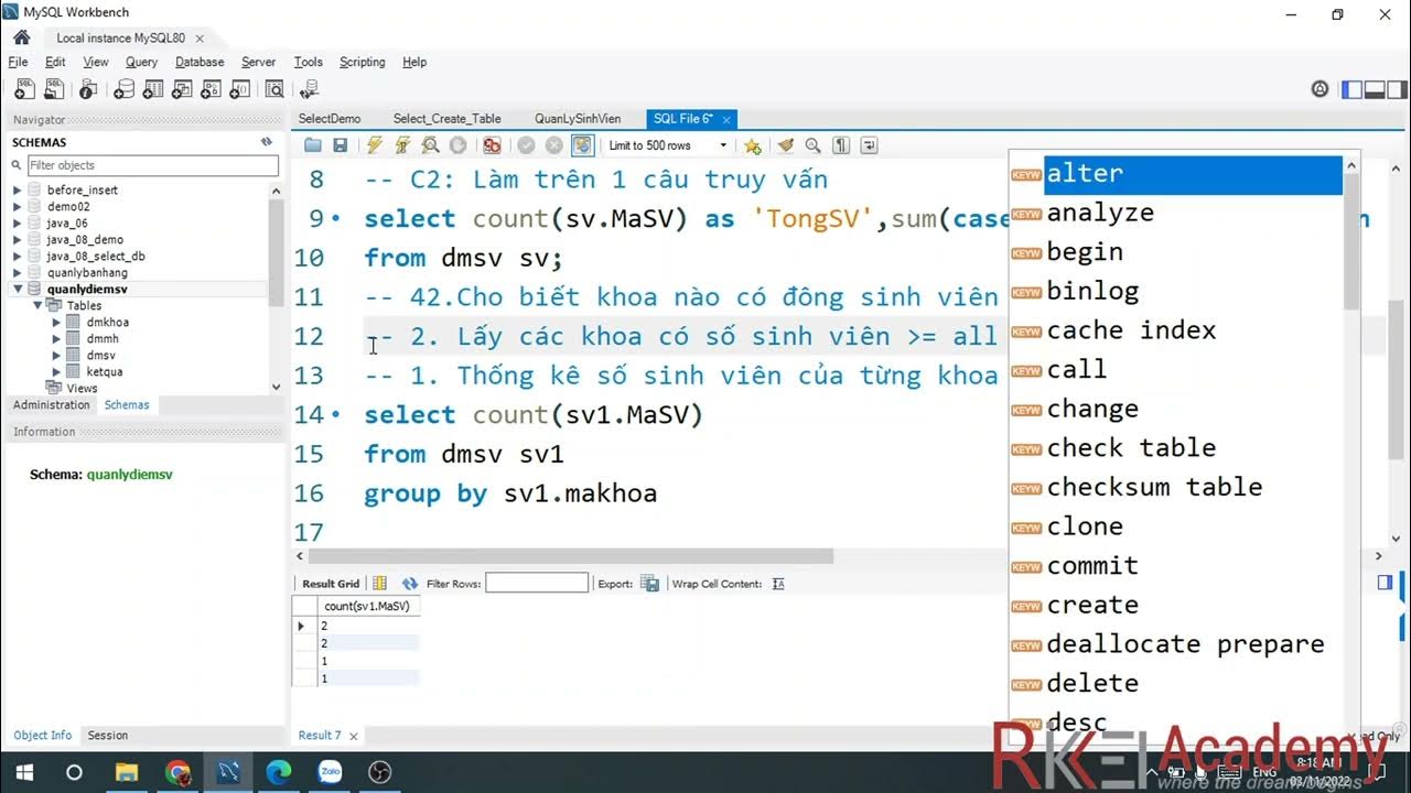 Rikkei Academy - Java - Module 03 - MySQL - Session 3: Truy vấn lồng và View - YouTube