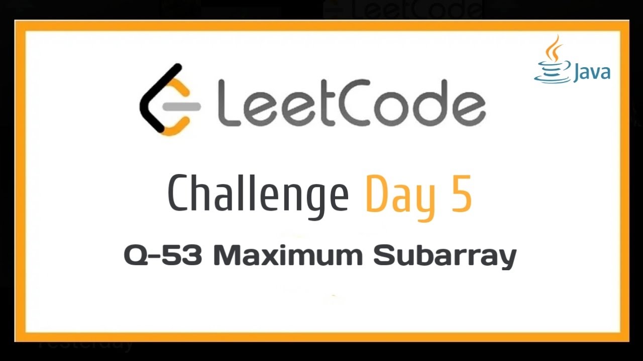 Maximum Subarray Leetcode Optimal Solution Java Youtube 0791