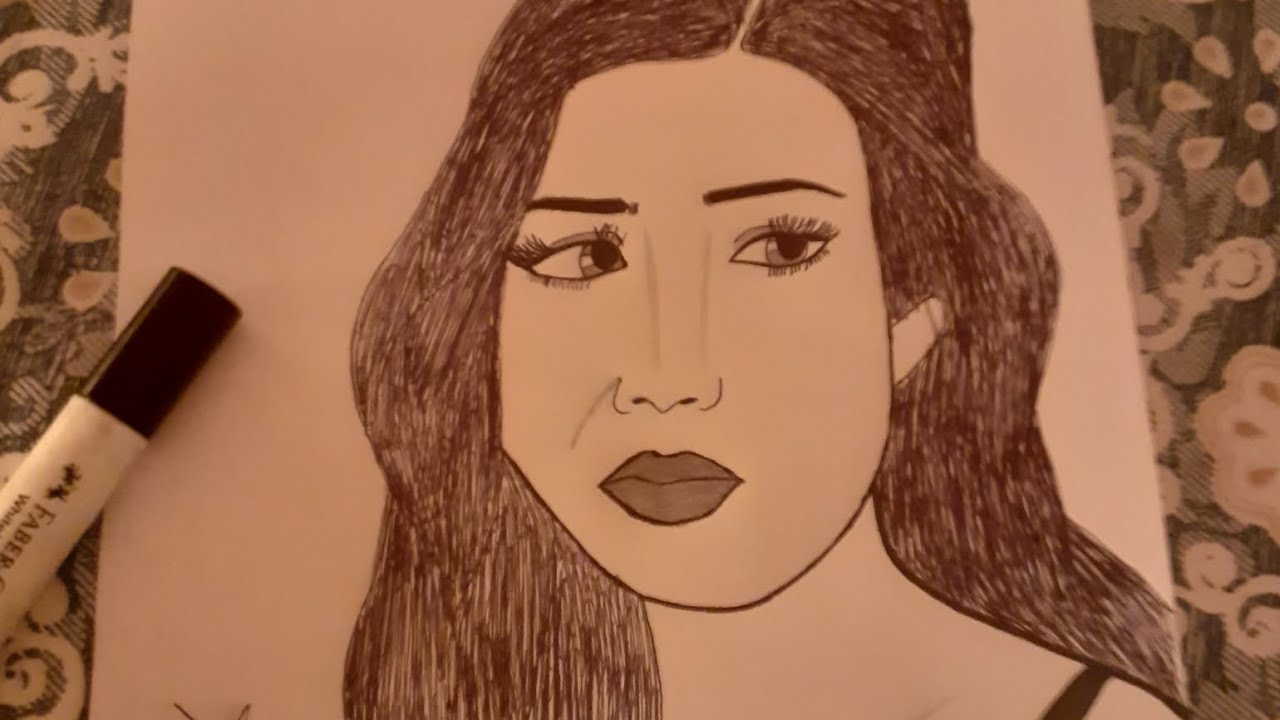 Drawing similar to Handa Archiel, step by step, for beginners, in an ...
