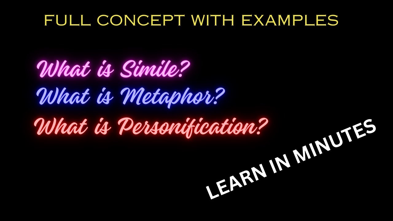Simile, Metaphor and Personification | Full Concept With Examples - YouTube