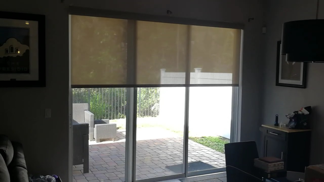 Sliding Glass Door Motorized solar shades by Blinds By Design, Orlando ...