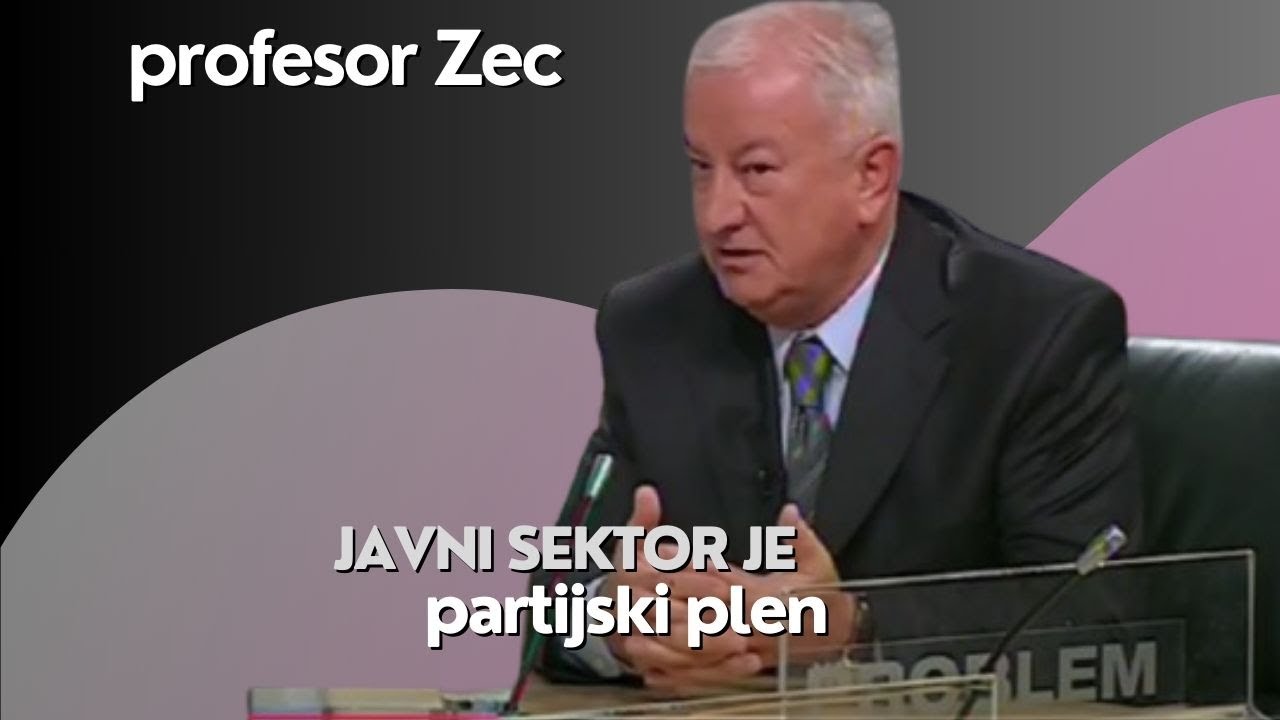 Javni sektor je partijski plen - profesor Zec - YouTube