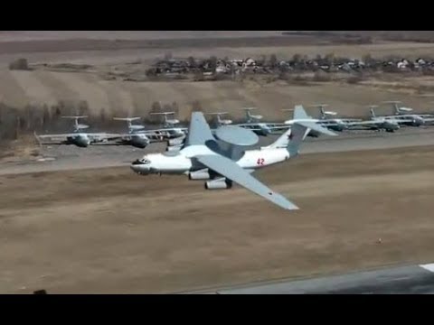 Incredible A-50 (AWACS) takeoff & landing drone footage - YouTube