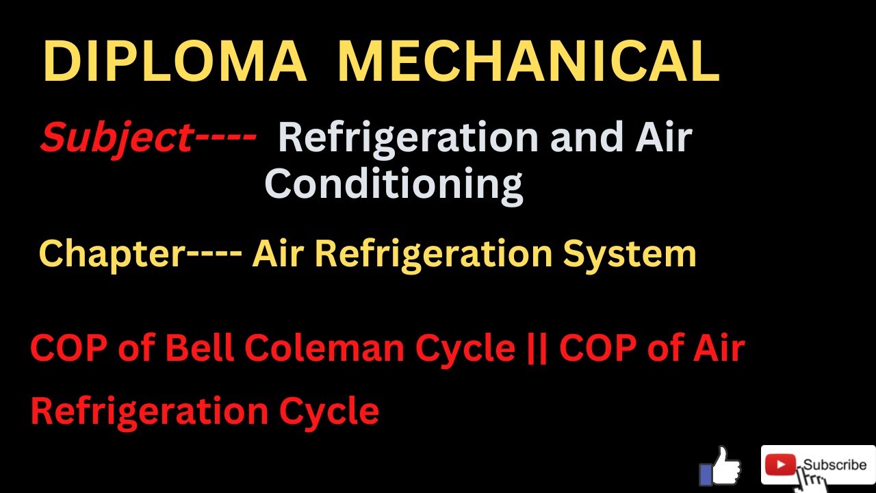 COP of Bell Coleman Cycle || COP of Air Refrigeration Cycle - YouTube
