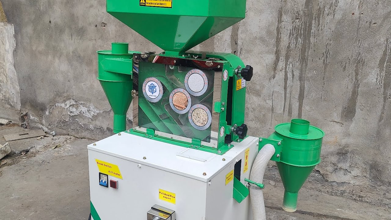 rubber brown polish rice mill machine - YouTube