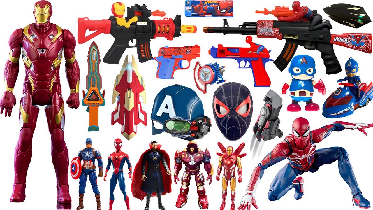 Spider-man hot toy set, Spider-Man toy gun, glowing sword, Marvel ...
