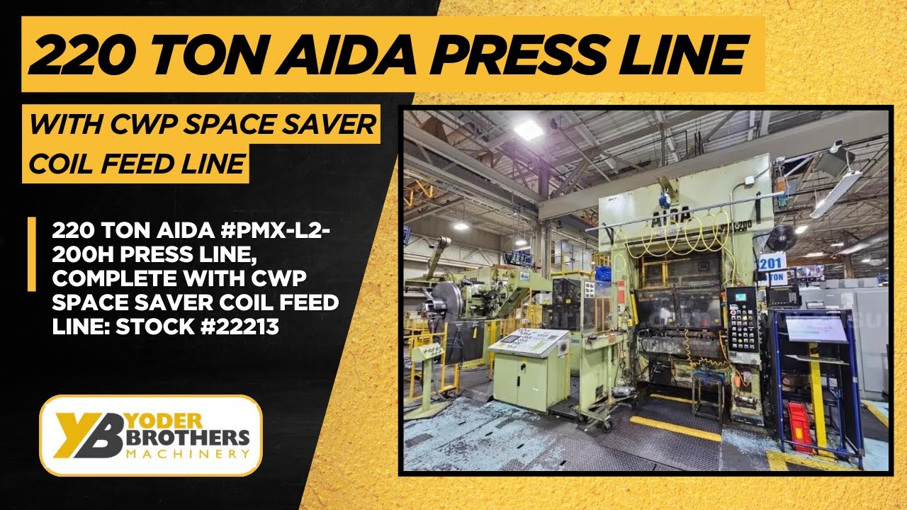220 TON AIDA #PMX-L2-200H PRESS LINE, COMPLETE WITH CWP SPACE SAVER ...