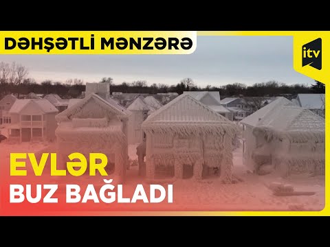 Amerikada şaxtalardan evlər buz bağladı