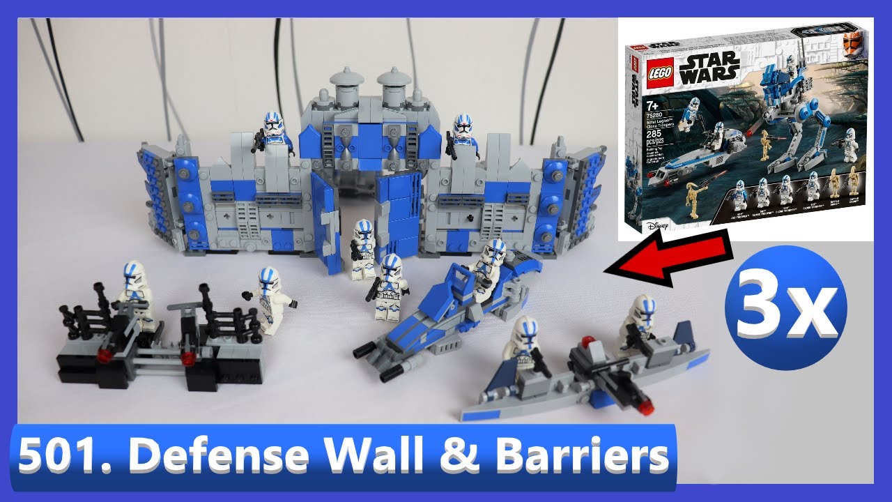 3 x Lego Star Wars 501. Battle Packs to a Base Defense Wall ...