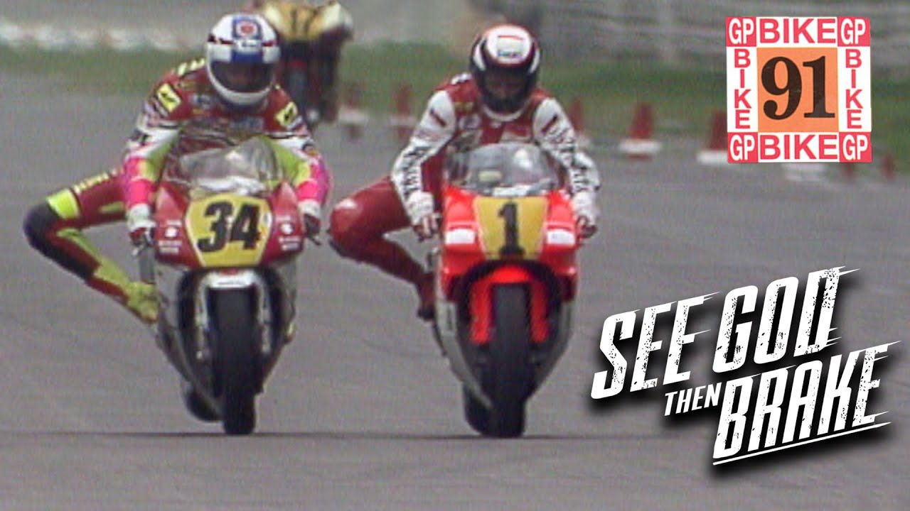 "See God, then brake!" Epic Last Lap Battle | Kevin Schwantz vs Wayne ...
