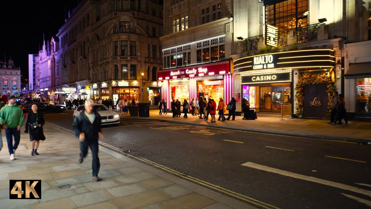 LONDON NIGHT STROLL (CITY SOUNDS) 4K TOUR - YouTube