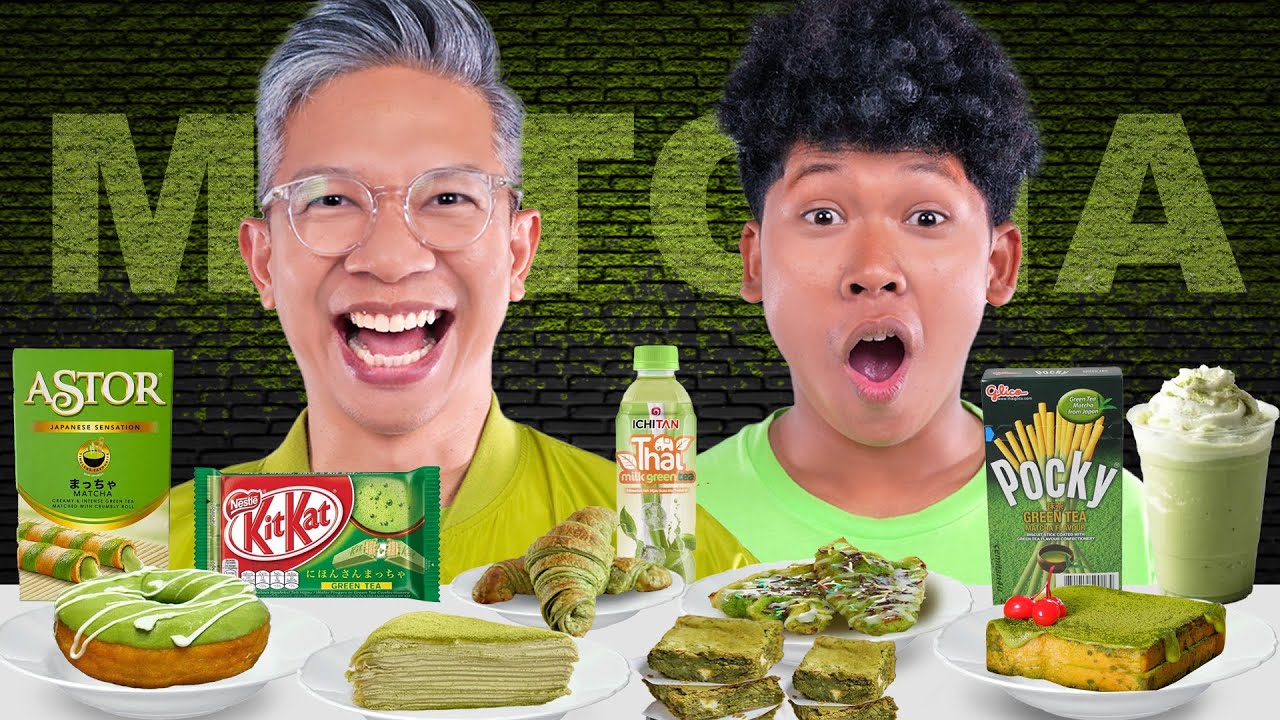MAKAN MAKANAN2 DAN MINUMAN2 RASA MATCHA!! - YouTube