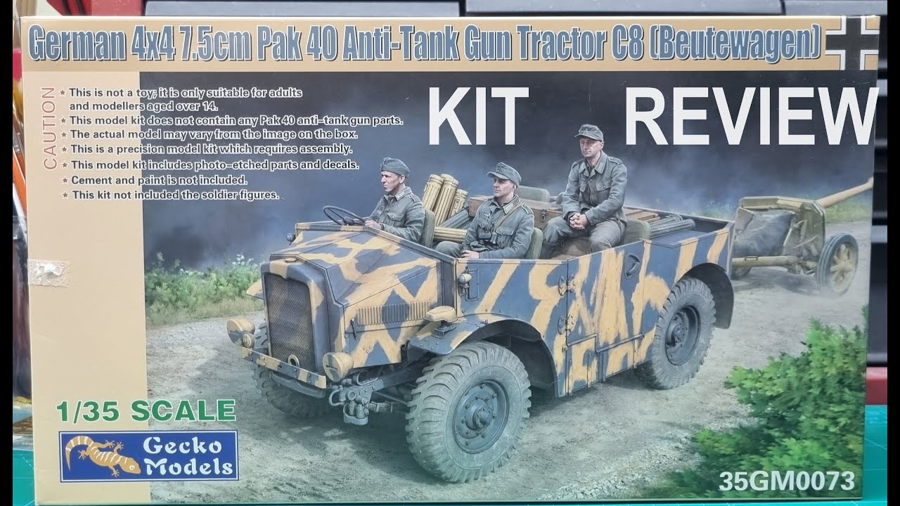 1/35 Gecko Models German 4x4 7.5cm Pak Anti Tank Tractor C8 Kit Review ...