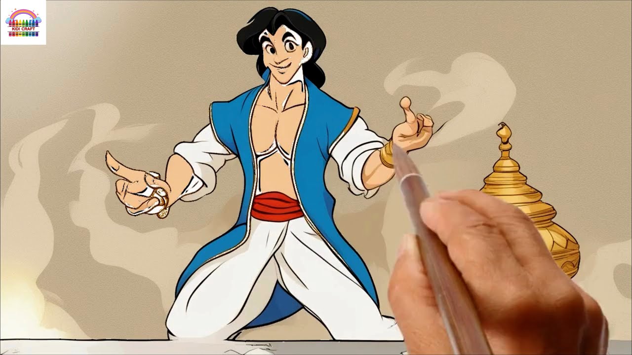 Alladin | Ep - 42 By Kidi Crafts | Colouring & Sketching | Beautiful ...