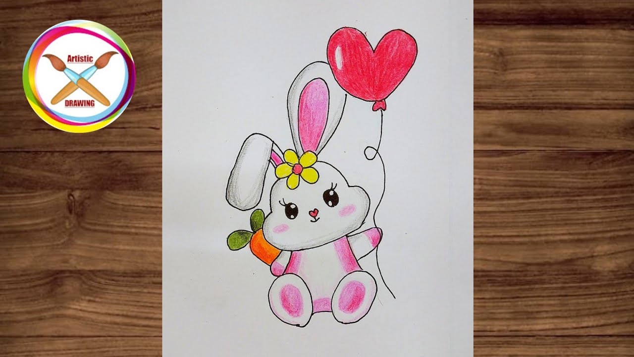 Cute Little Bunny Drawing || How To Draw Cute Little Bunny In Easy Way ...